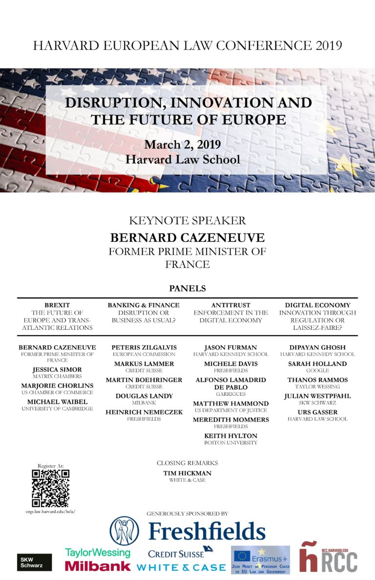 Join us at Harvard’s European Law Conference 2019 | Chillin'Competition